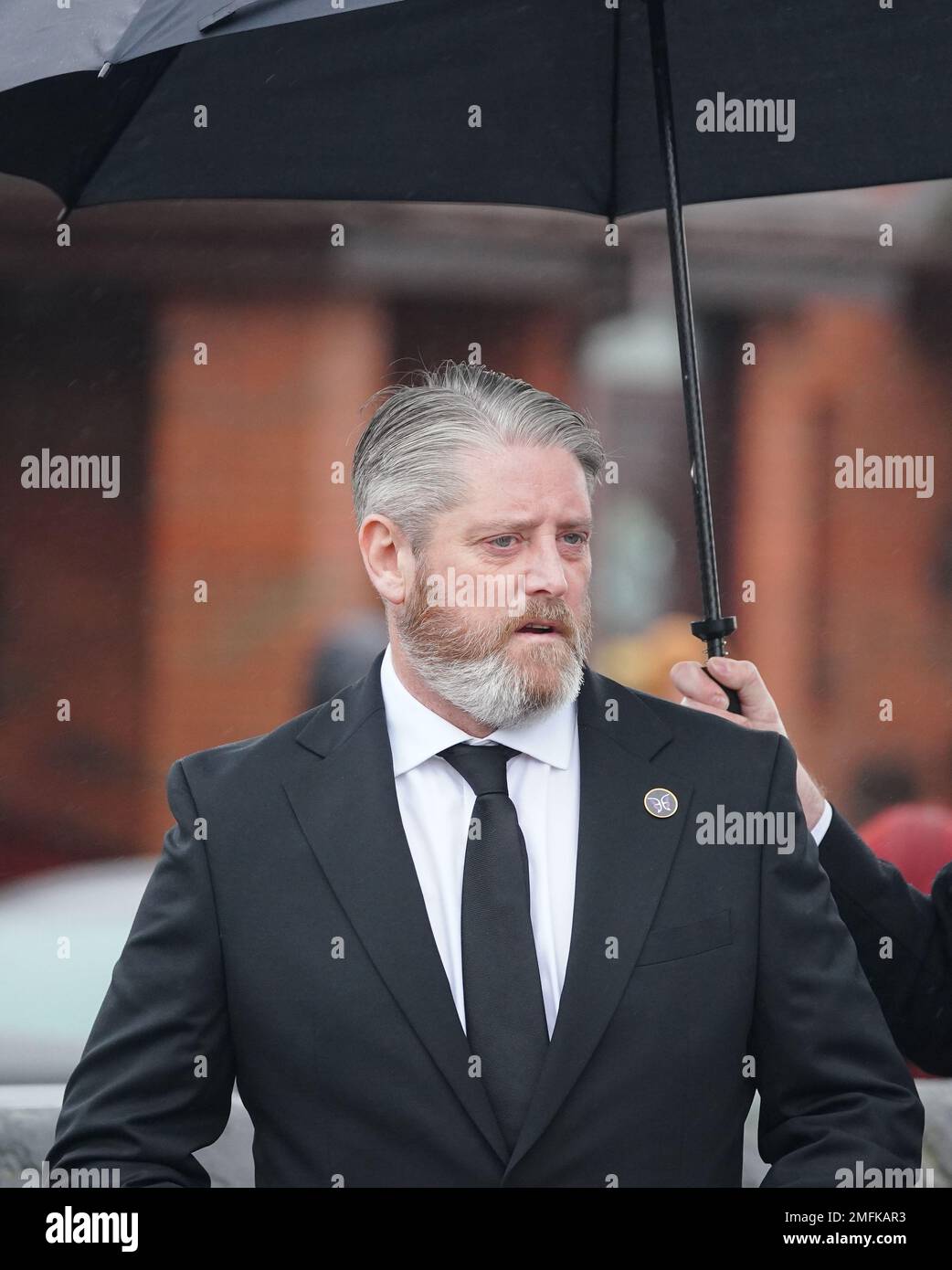 Elle Edwards' father, Tim Edwards, attends her funeral at St Nicholas's ...