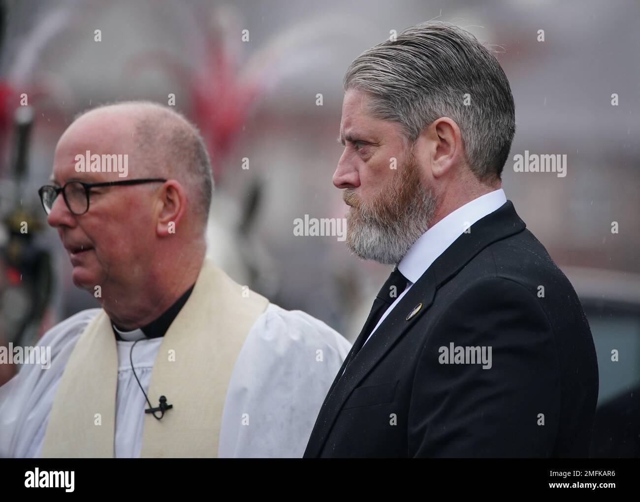Elle Edwards' father, Tim Edwards, attends her funeral at St Nicholas's ...
