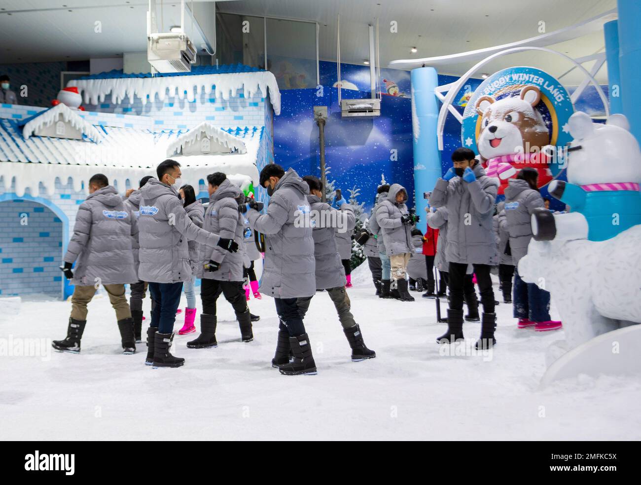 Thailand. 25th Jan, 2023. Tourists seen enjoying the snow, with the ...