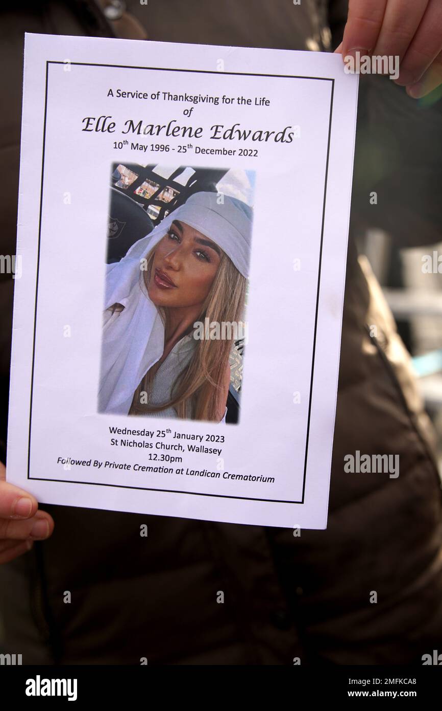 A copy of the Order of Service is shown ahead of the funeral for Elle ...