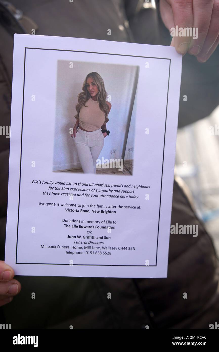 A copy of the Order of Service is shown ahead of the funeral for Elle ...