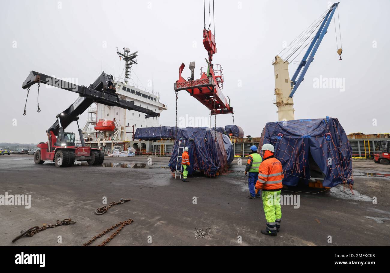 Hamburg, Germany. 25th Jan, 2023. The individual parts of a boring ...