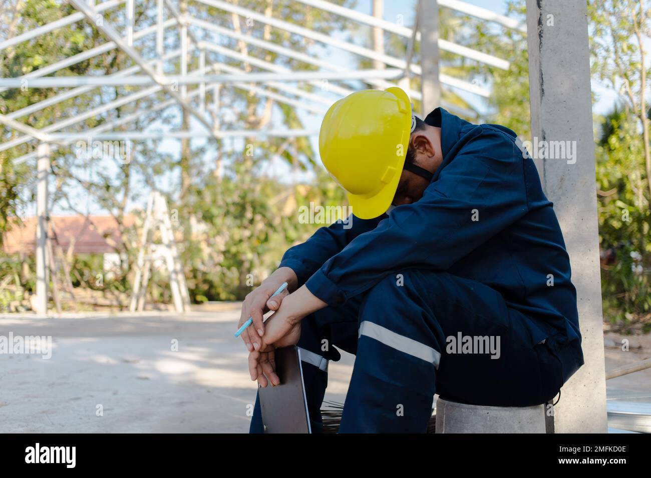 Engineer checking work at construction building Stock Photo - Alamy