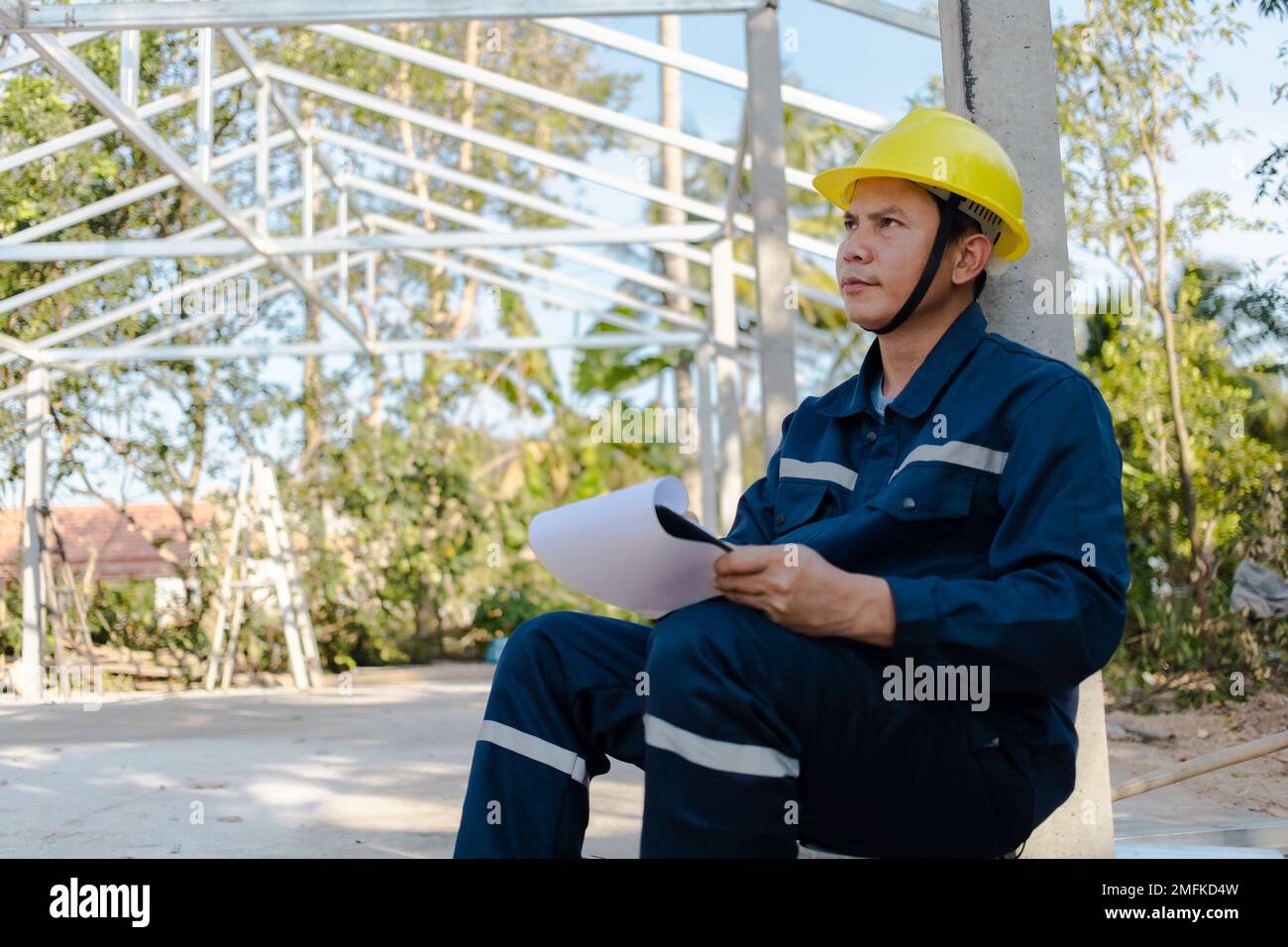 Male civil engineer checking hi-res stock photography and images - Alamy