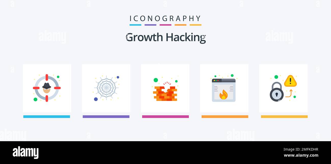 Hacking Flat 5 Icon Pack Including lock. loss. brick. hacking. data ...