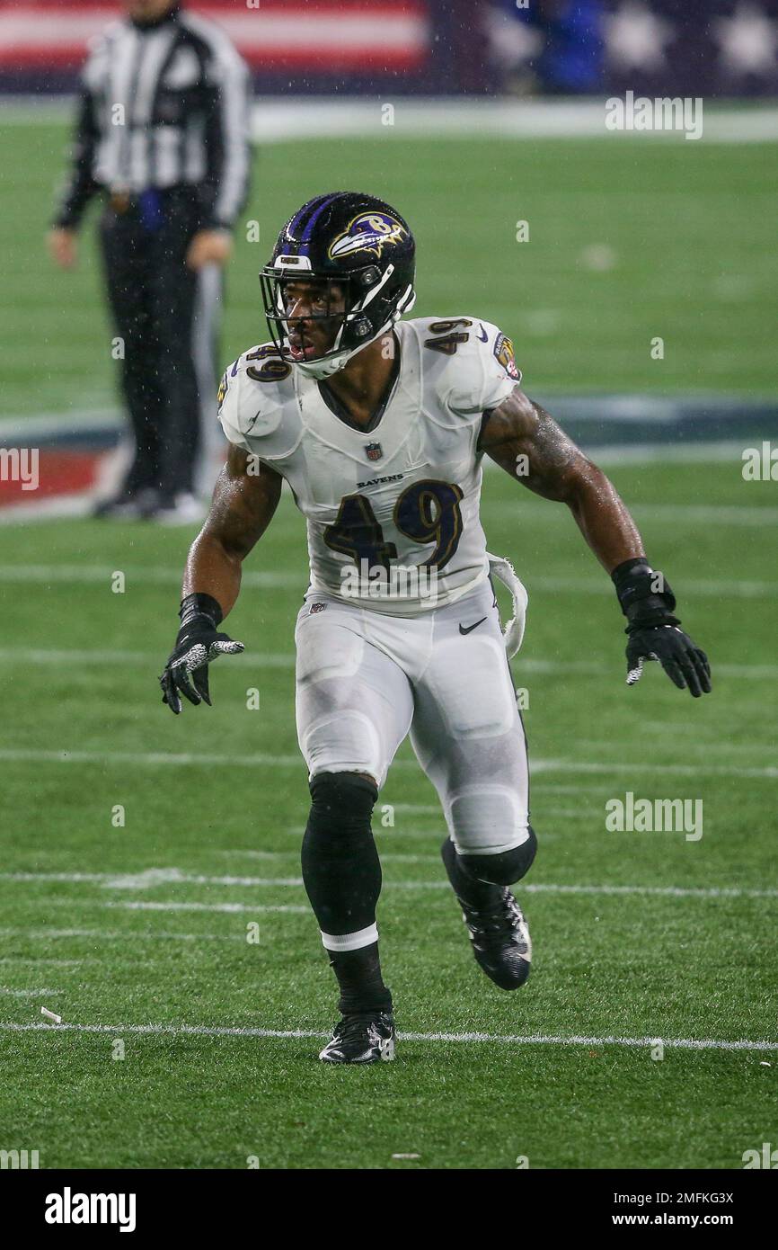 Baltimore Ravens linebacker Chris Board (49) during the second half of ...