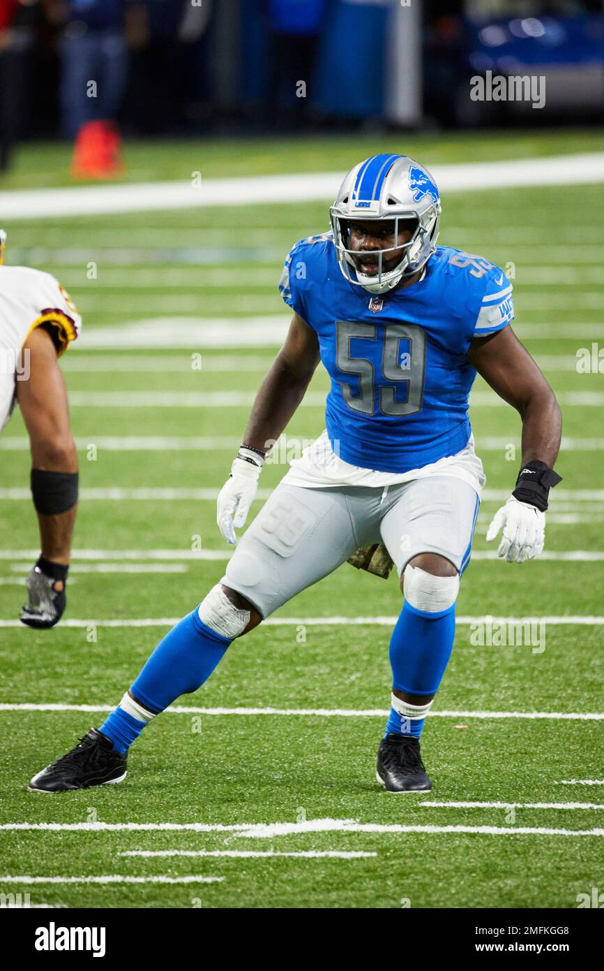 Detroit Lions inside linebacker Reggie Ragland (59) in action against ...