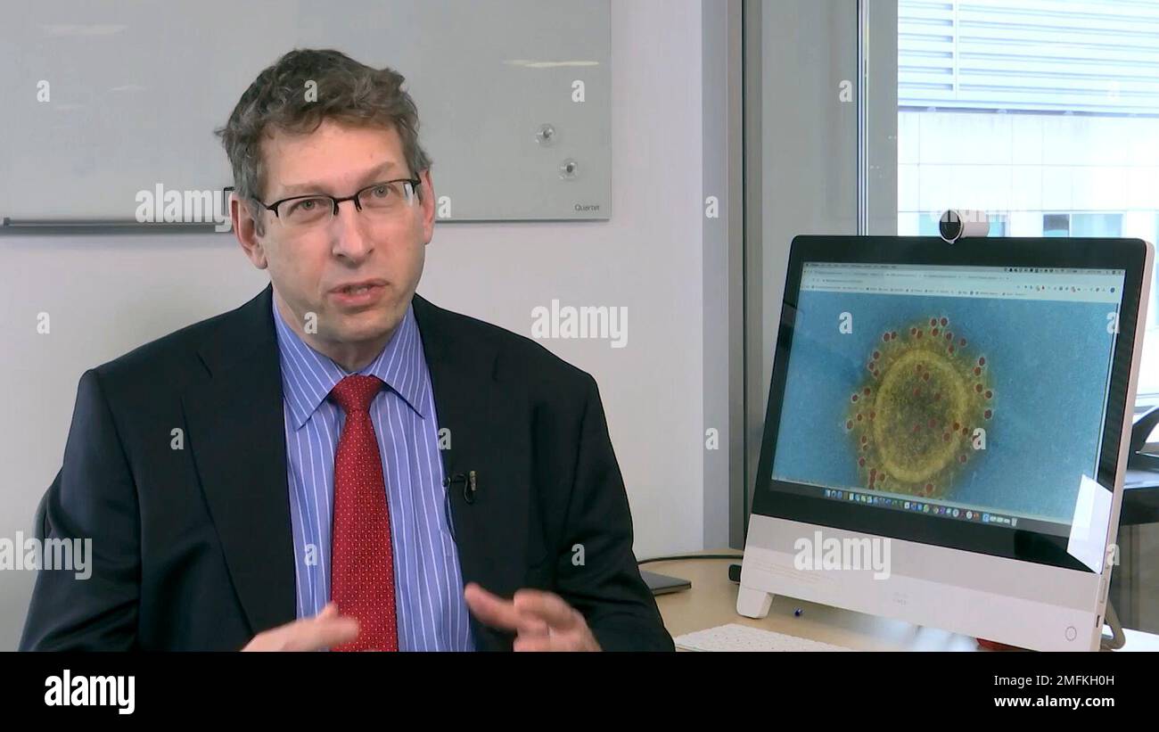 In this Jan. 27, 2020, still image from video, Moderna Chief Medical ...