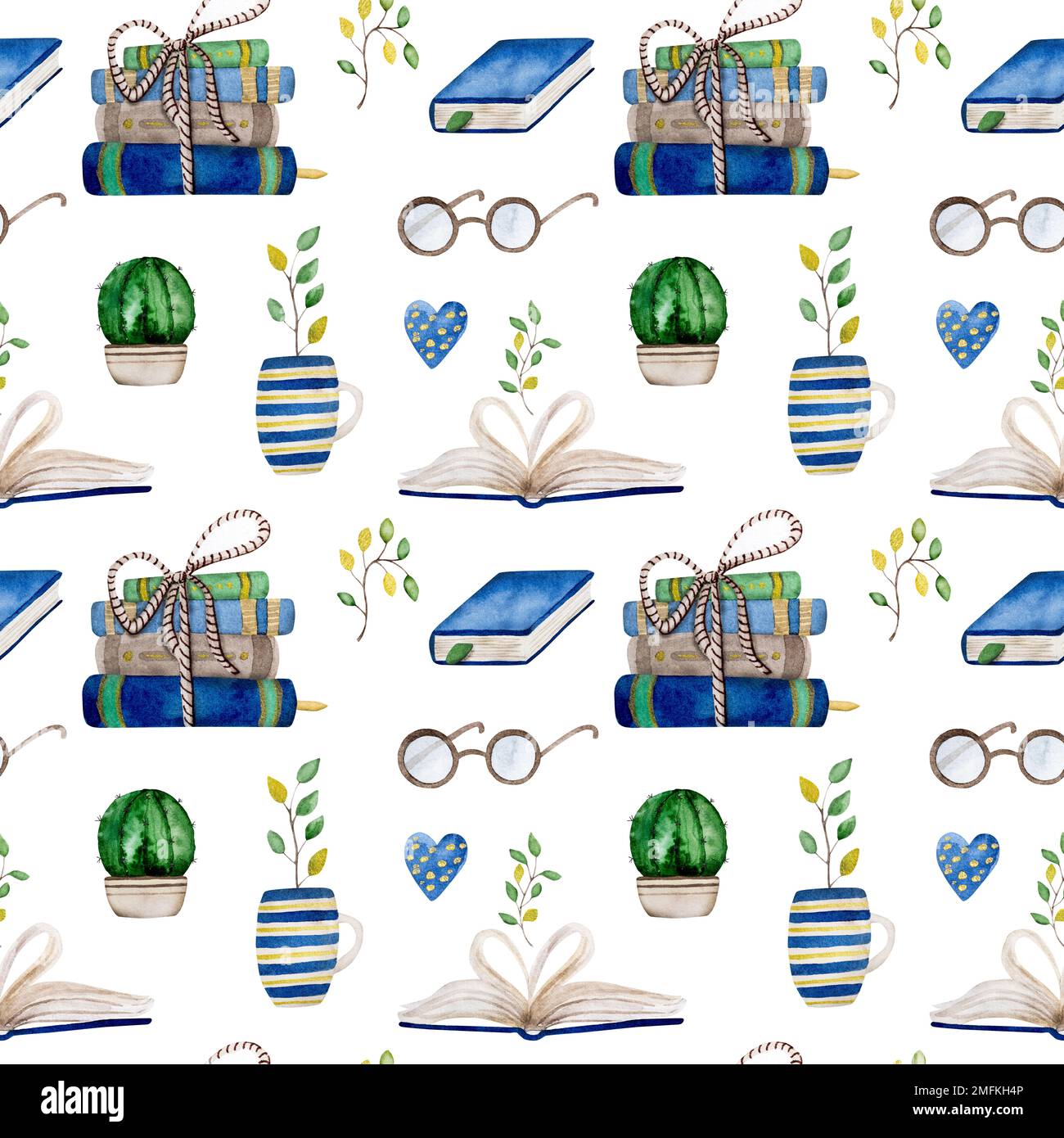 Watercolor books hand drawn painting Stock Photo - Alamy