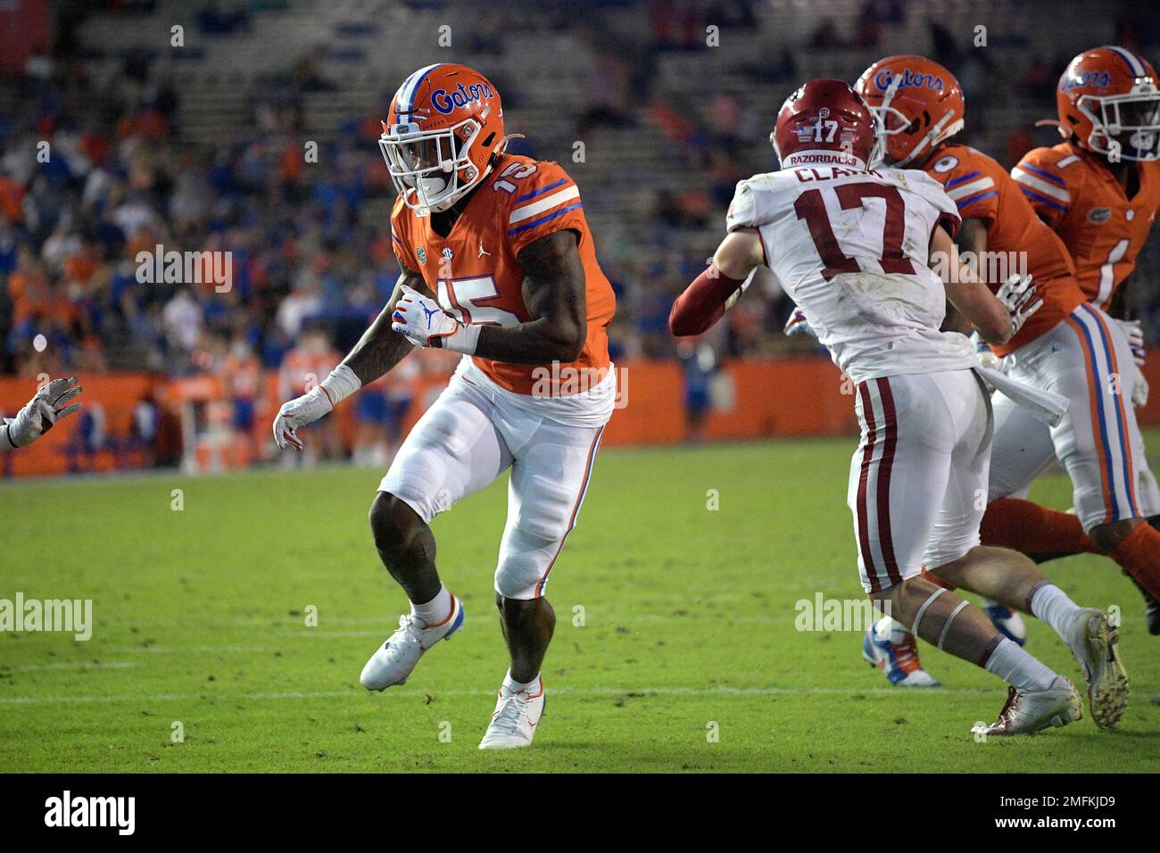 Florida wide receiver Jacob Copeland (15) runs a route during the first ...