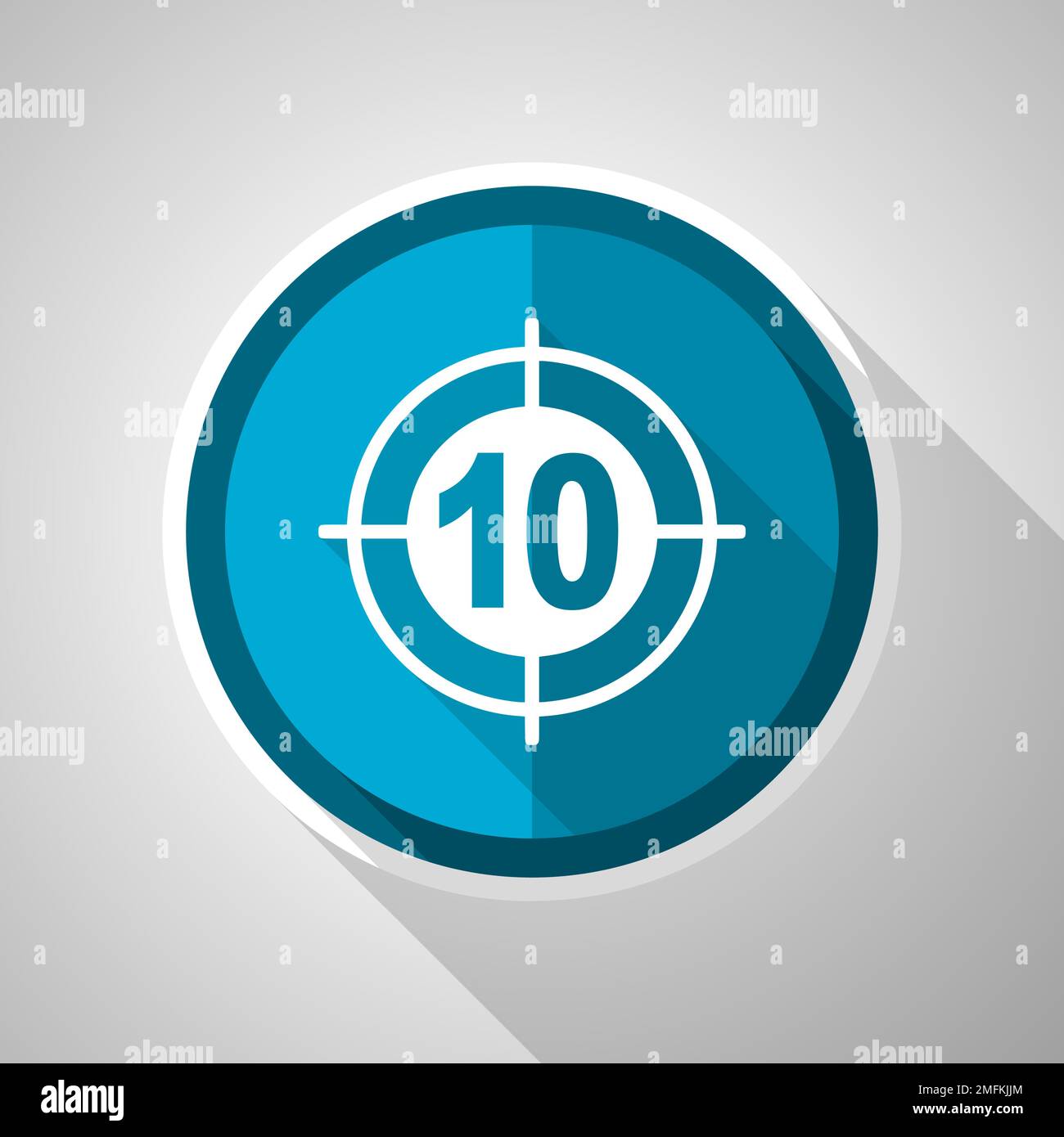 Target symbol, flat design vector blue icon with long shadow Stock ...