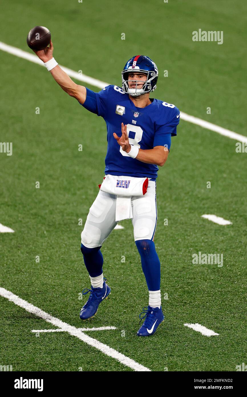 New York Giants quarterback Daniel Jones (8) in action during an NFL ...