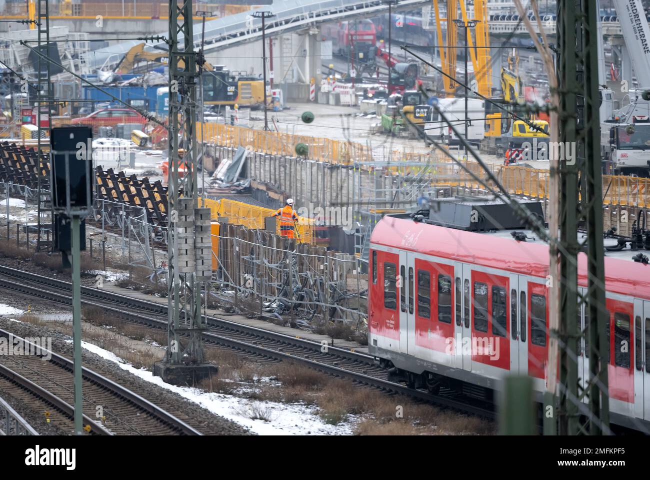 Munich, Germany. 25th Jan, 2023. A train of the Munich S-Bahn runs ...