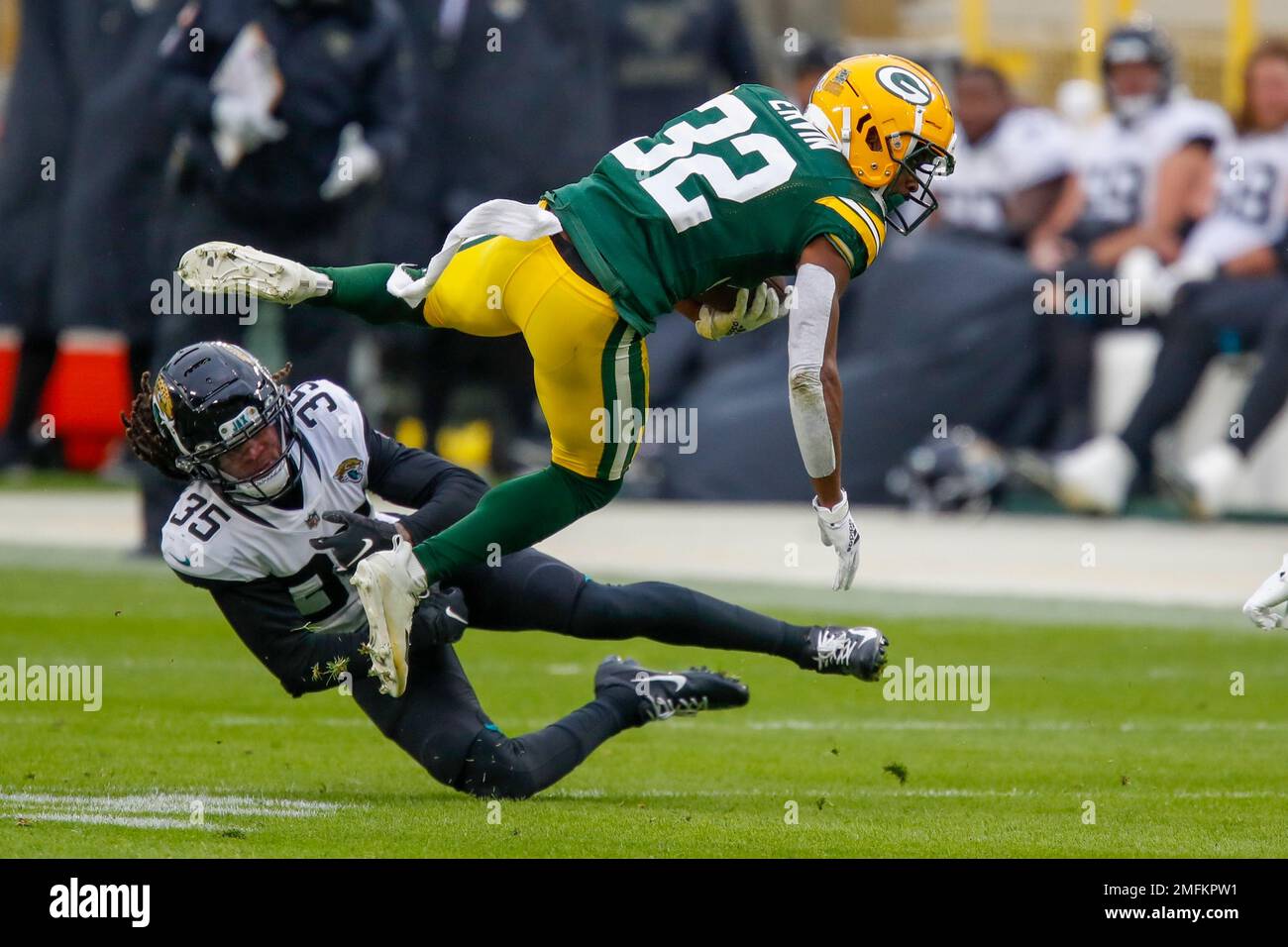 Jacksonville Jaguars' Sidney Jones stops Green Bay Packers' Tyler Ervin ...