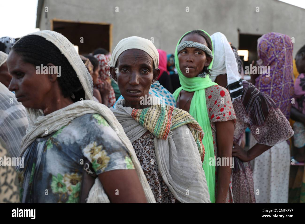 Ethiopian refugees gather n Qadarif region, easter Sudan, Sunday, Nov ...