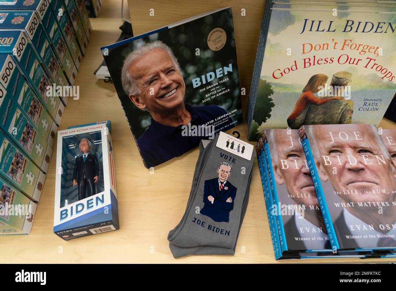 A display of President-elect Joe Biden and Jill Biden books and ...