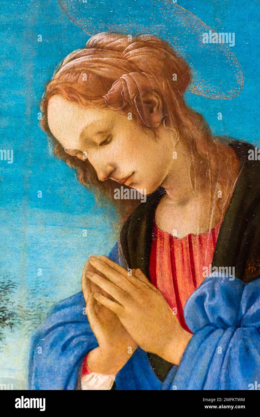 Renaissance portrait of young female catholic saint Stock Photo - Alamy