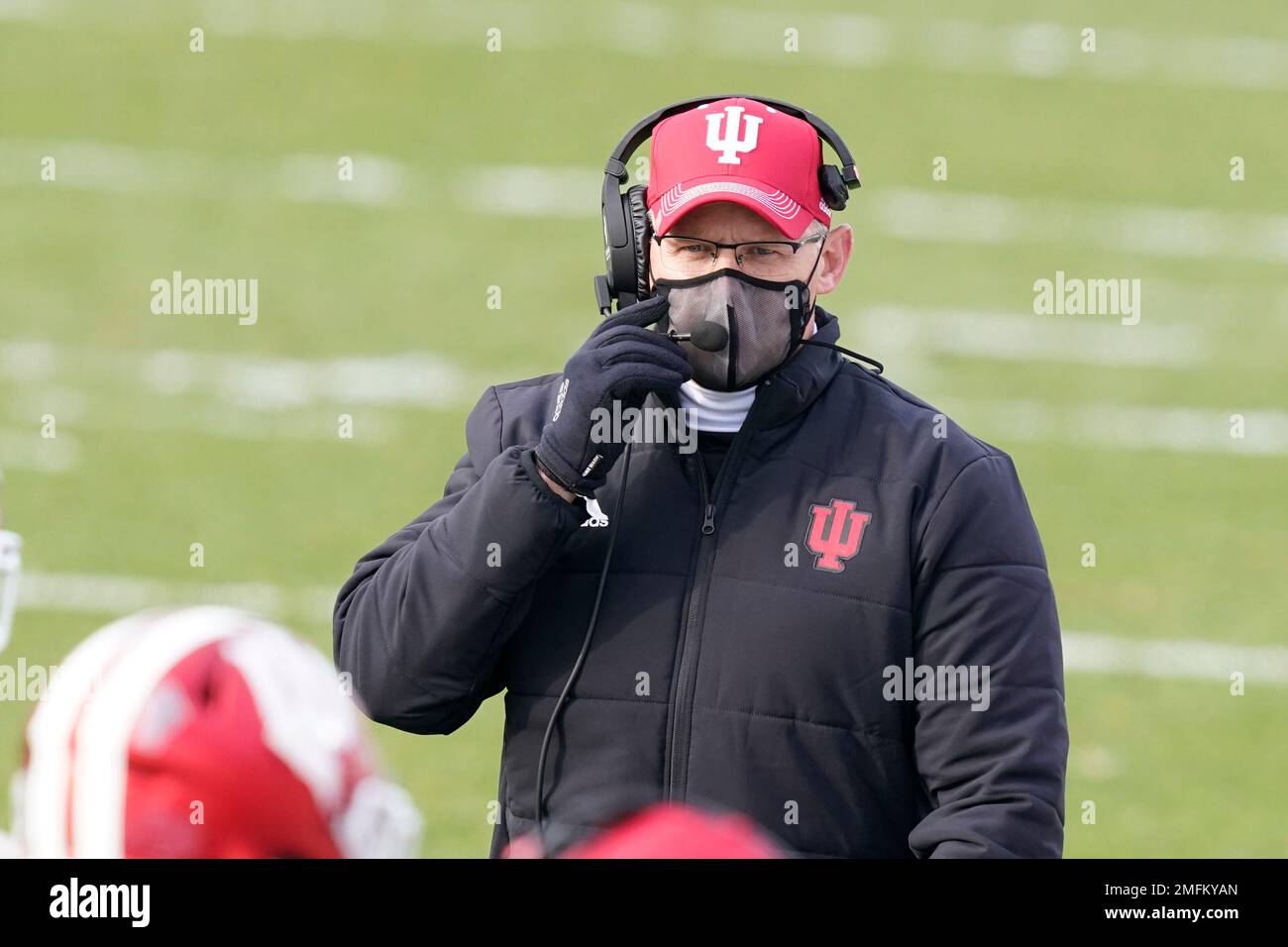Indiana head coach Tom Allen walks the sidelines during the second half ...