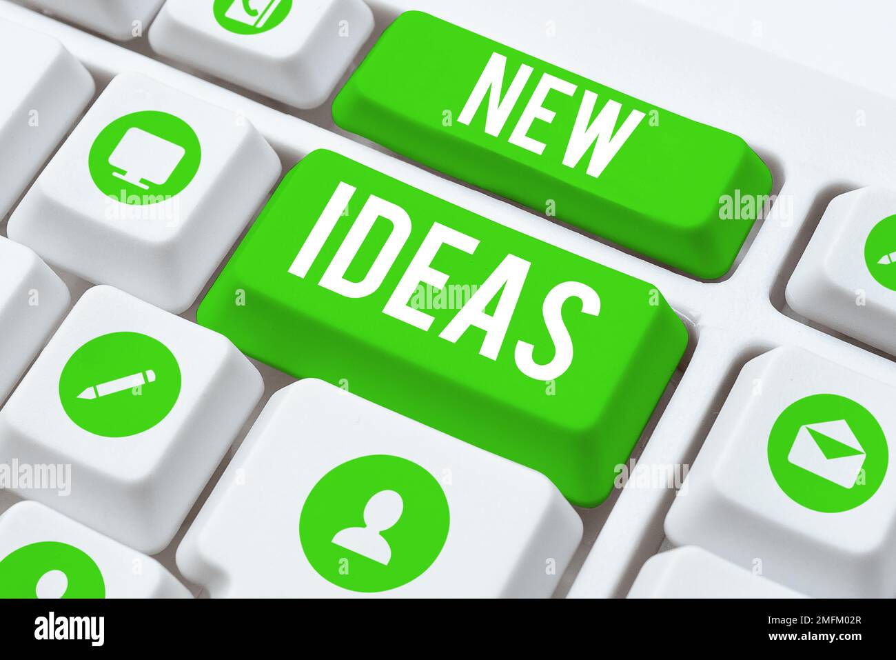 Text caption presenting New Ideas. Business approach something original ...