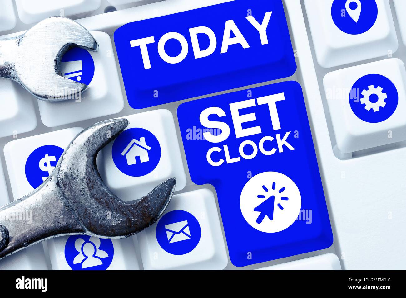 Sign displaying Set Clock. Business approach put it to the right time ...