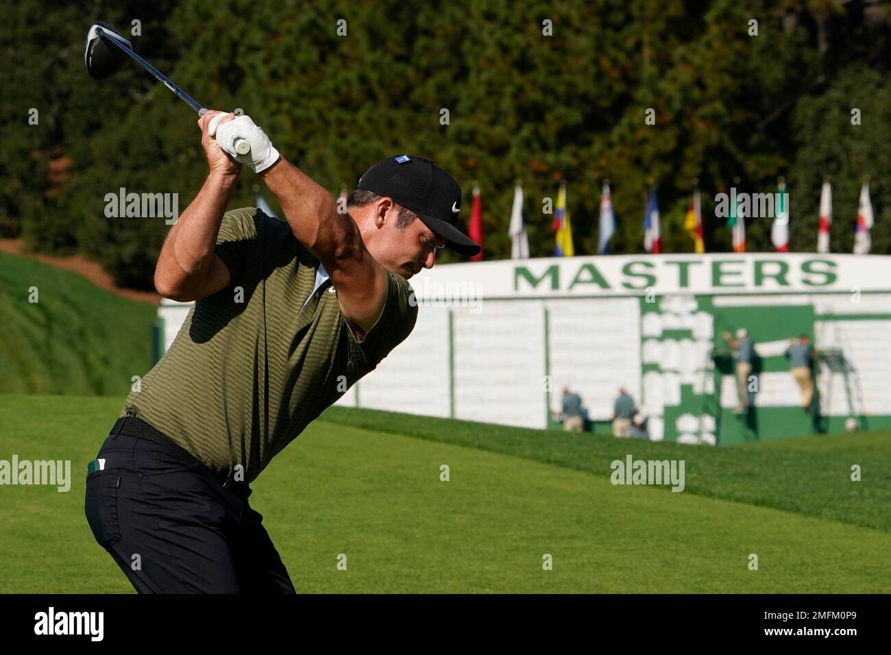 Paul Casey, of England, tees off on the first hole during the third ...