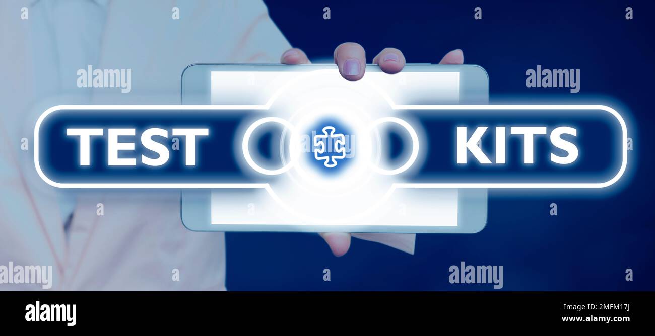 Inspiration showing sign Test Kits. Business approach collection of ...