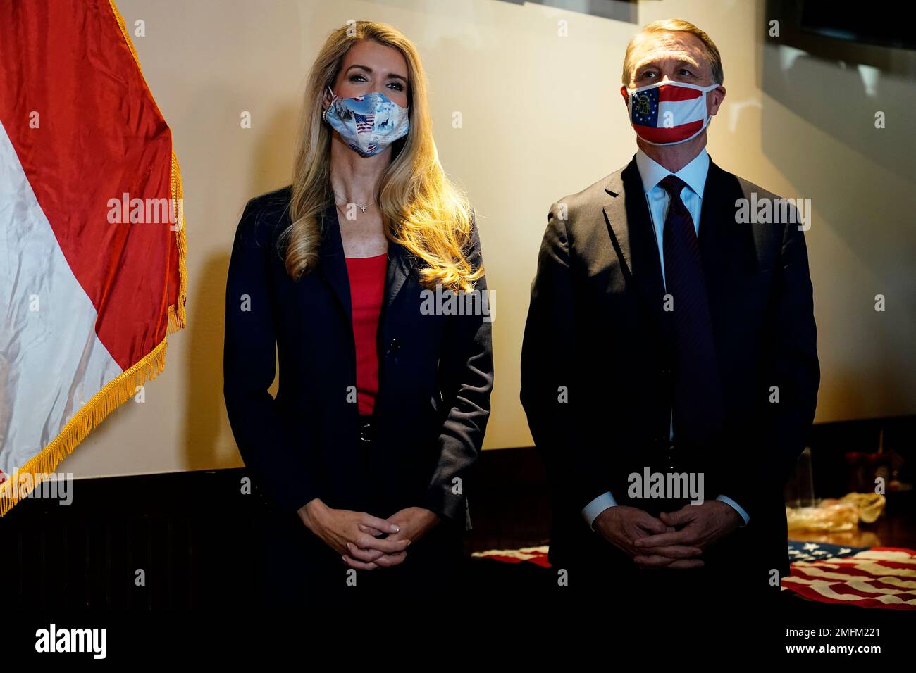 Republican candidates for U.S. Senate Sen. Kelly Loeffler, left, and ...