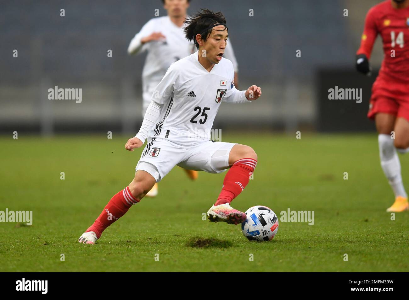 Japan's Koji Miyoshi controls the ball during the international ...