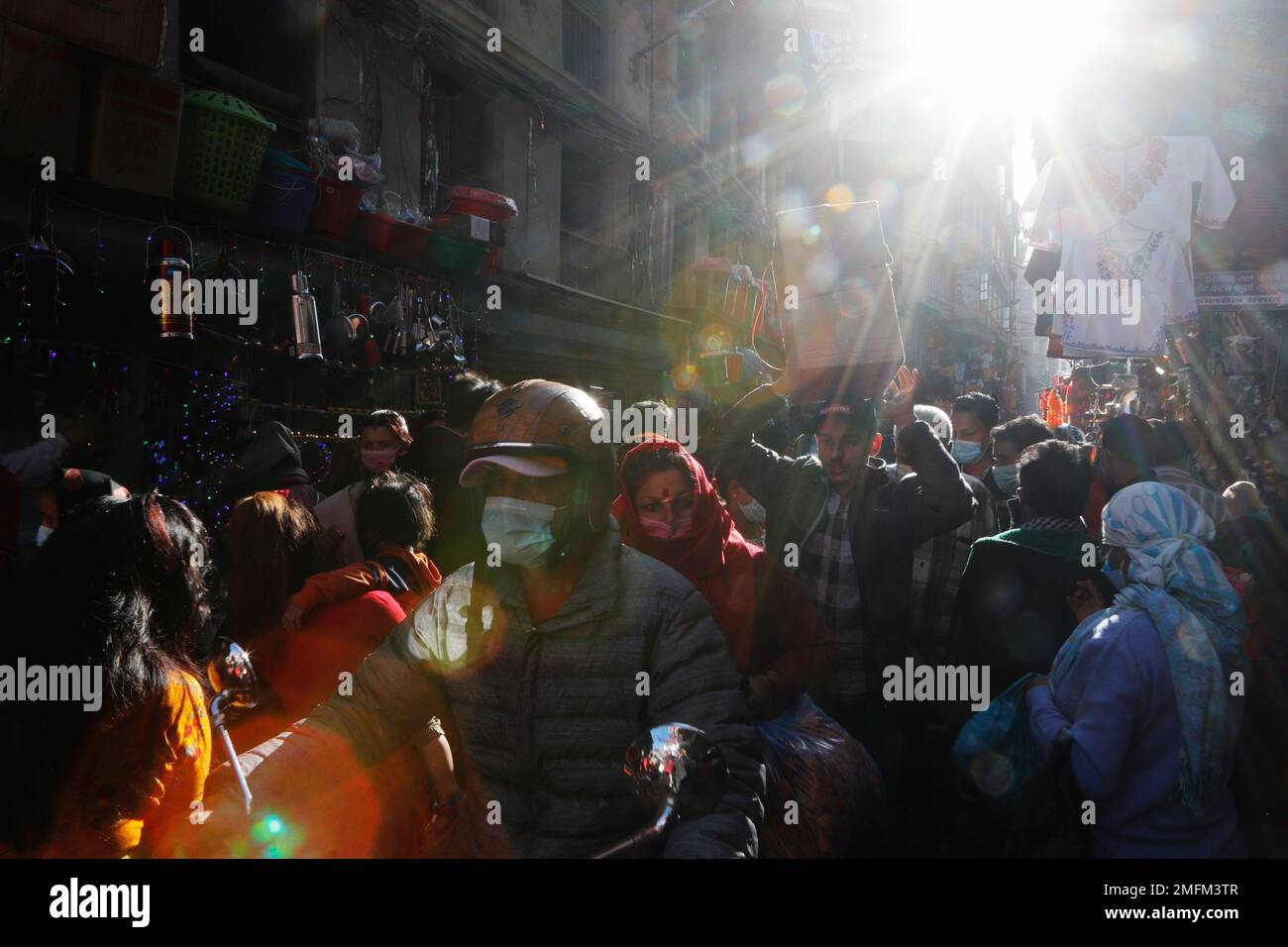 Shoppers crowd the Ason market during first day of Tihar festival in ...