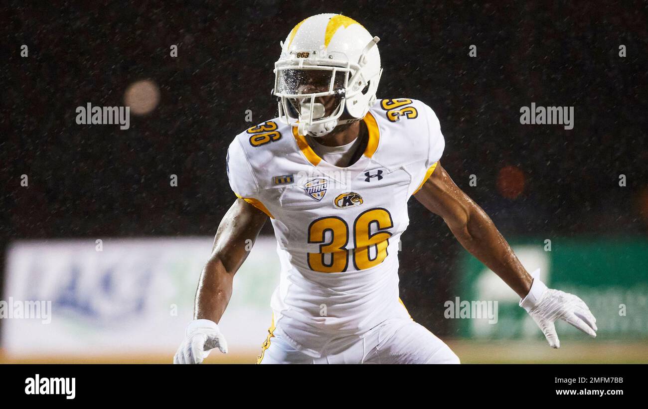 Kent State cornerback Jeremiah Salaam (36) in action against the ...