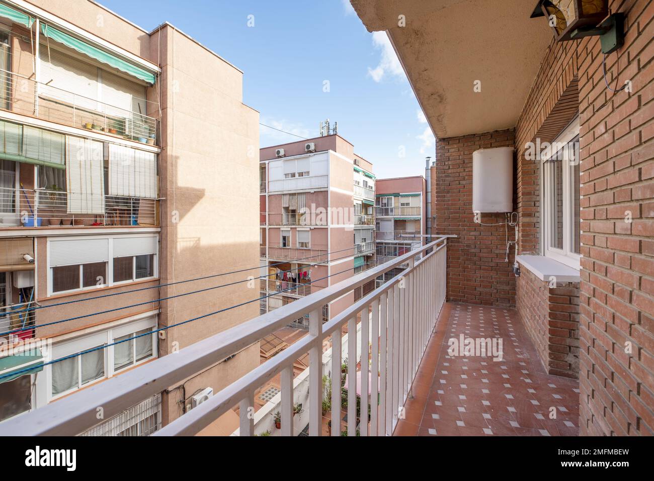 Elongated terrace of a house with clay floors, bricks of the same ...