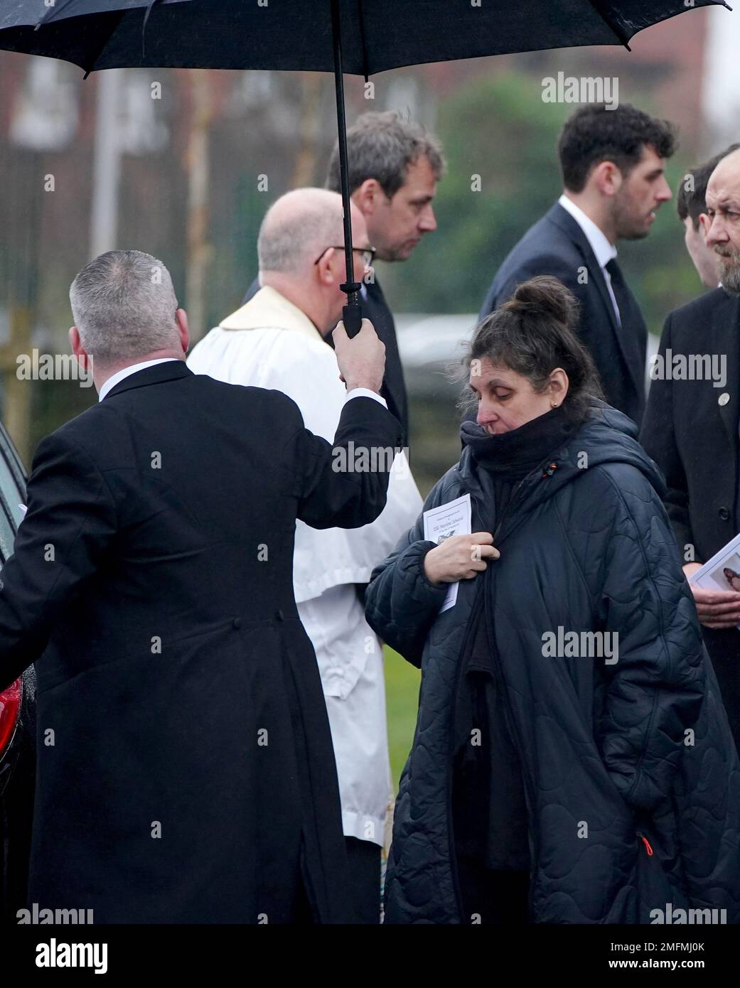 Gaynor Edwards, the mother of Elle Edwards, leave St Nicholas's Church ...