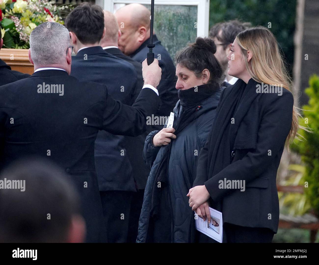 Gaynor Edwards (centre), the mother of Elle Edwards, leave St Nicholas ...