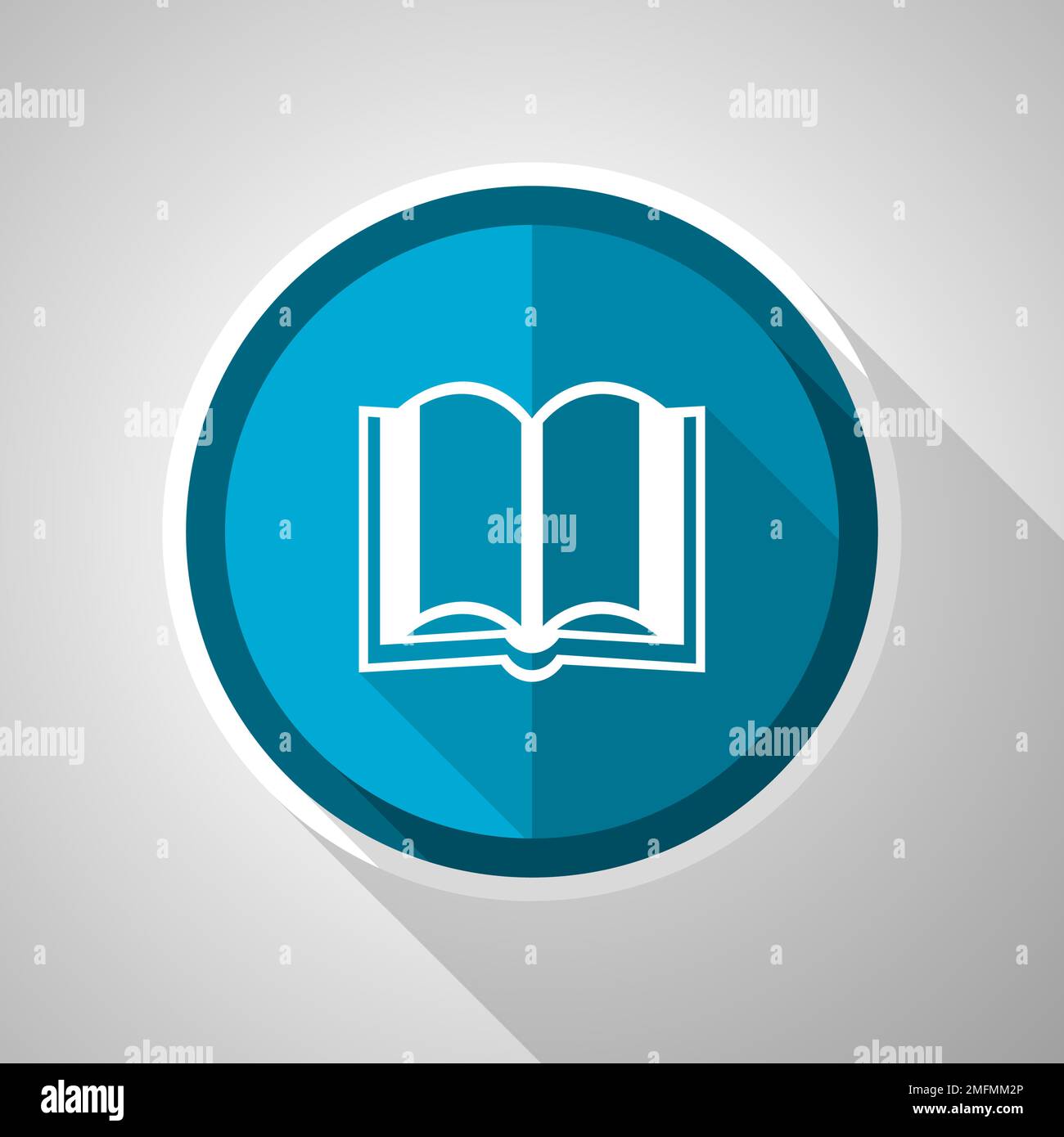 Book symbol, flat design vector blue icon with long shadow Stock Vector ...