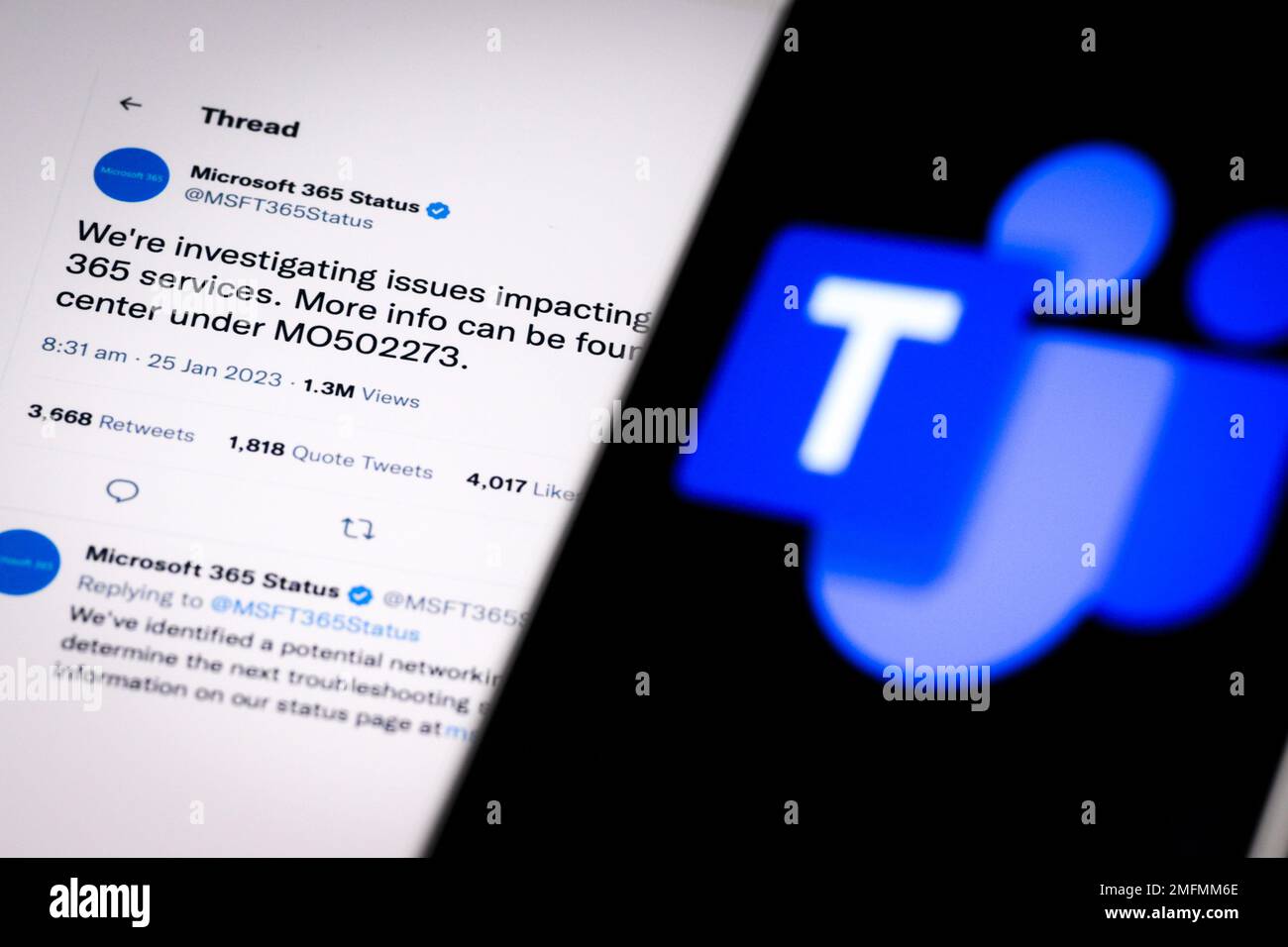 Twitter logo on screen office hi-res stock photography and images - Alamy