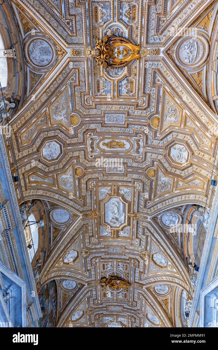 Vatican, Rome, Italy - August 28, 2020 - St Peter Basilica narthex ...