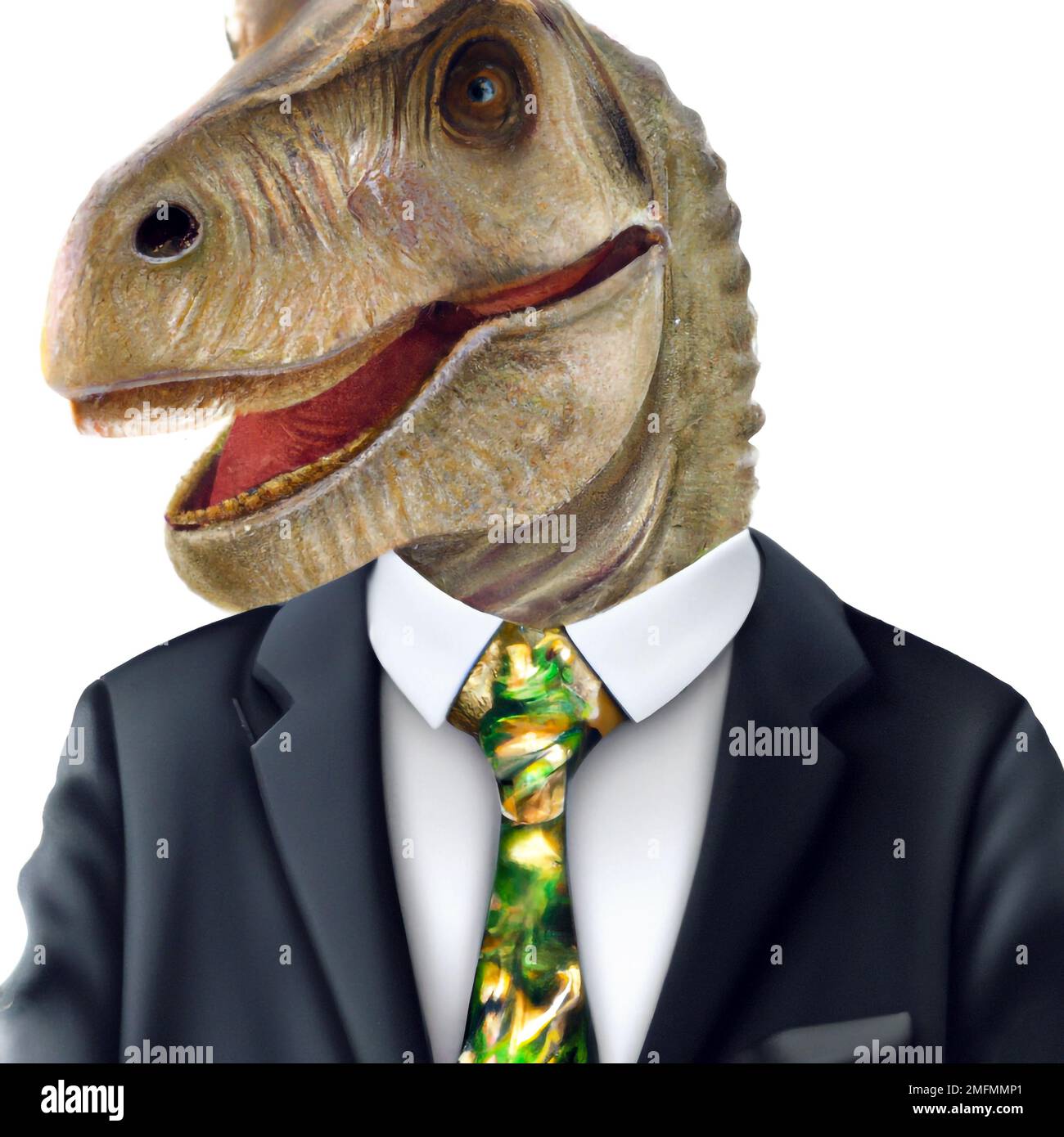 Portrait of Dinosaur in a business suit – Digital 3D Illustration on ...