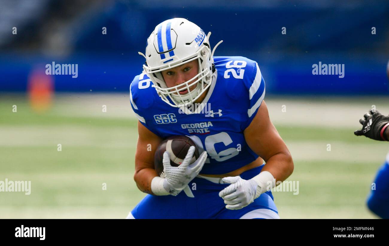 Georgia State running back Tucker Gregg plays against Louisiana Monroe ...