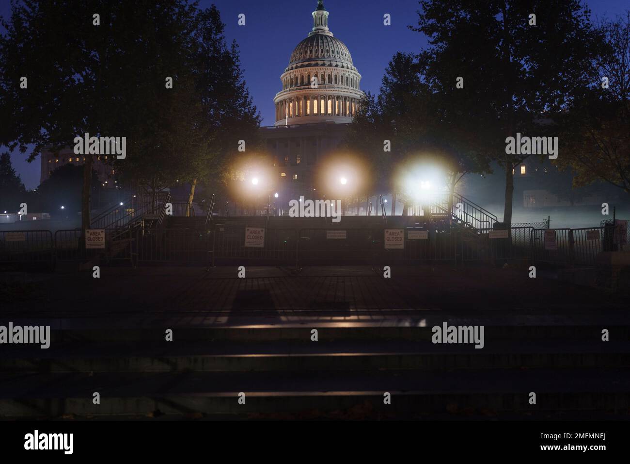 Fog blankets Capitol Hill in Washington, early Monday, Nov. 9, 2020 ...