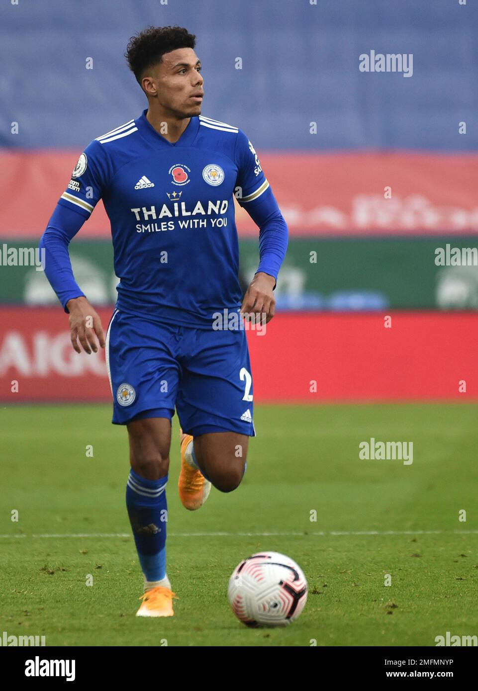 Leicester's James Justin during the English Premier League soccer match ...