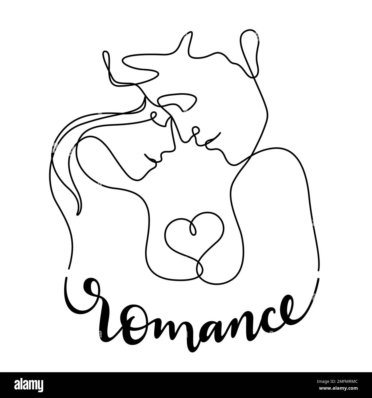 romantic couple continuous line drawing vector illustration Stock ... romantic couple continuous line drawing vector illustration Stock ...