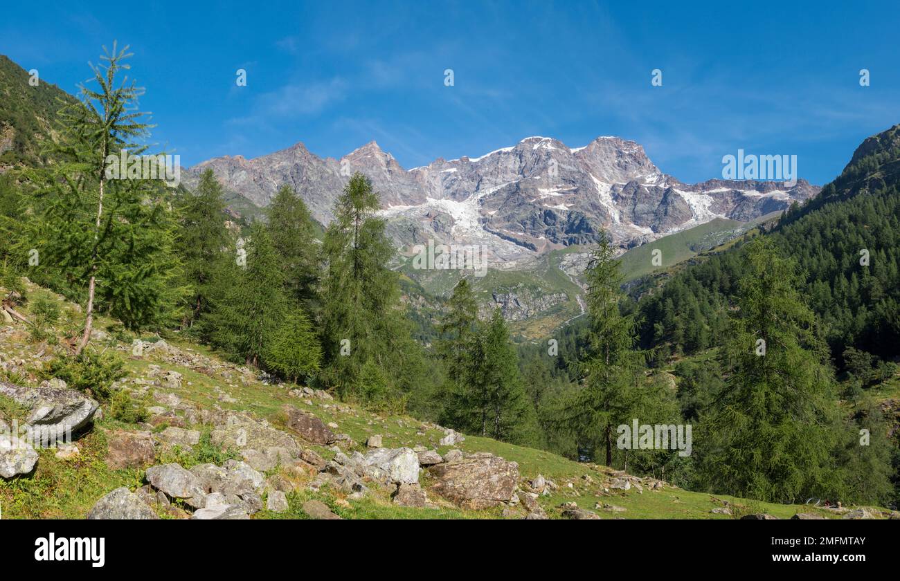The Punta Gnifetti or Signalkuppe, Parrotspitze, Ludwigshohe, Piramide ...