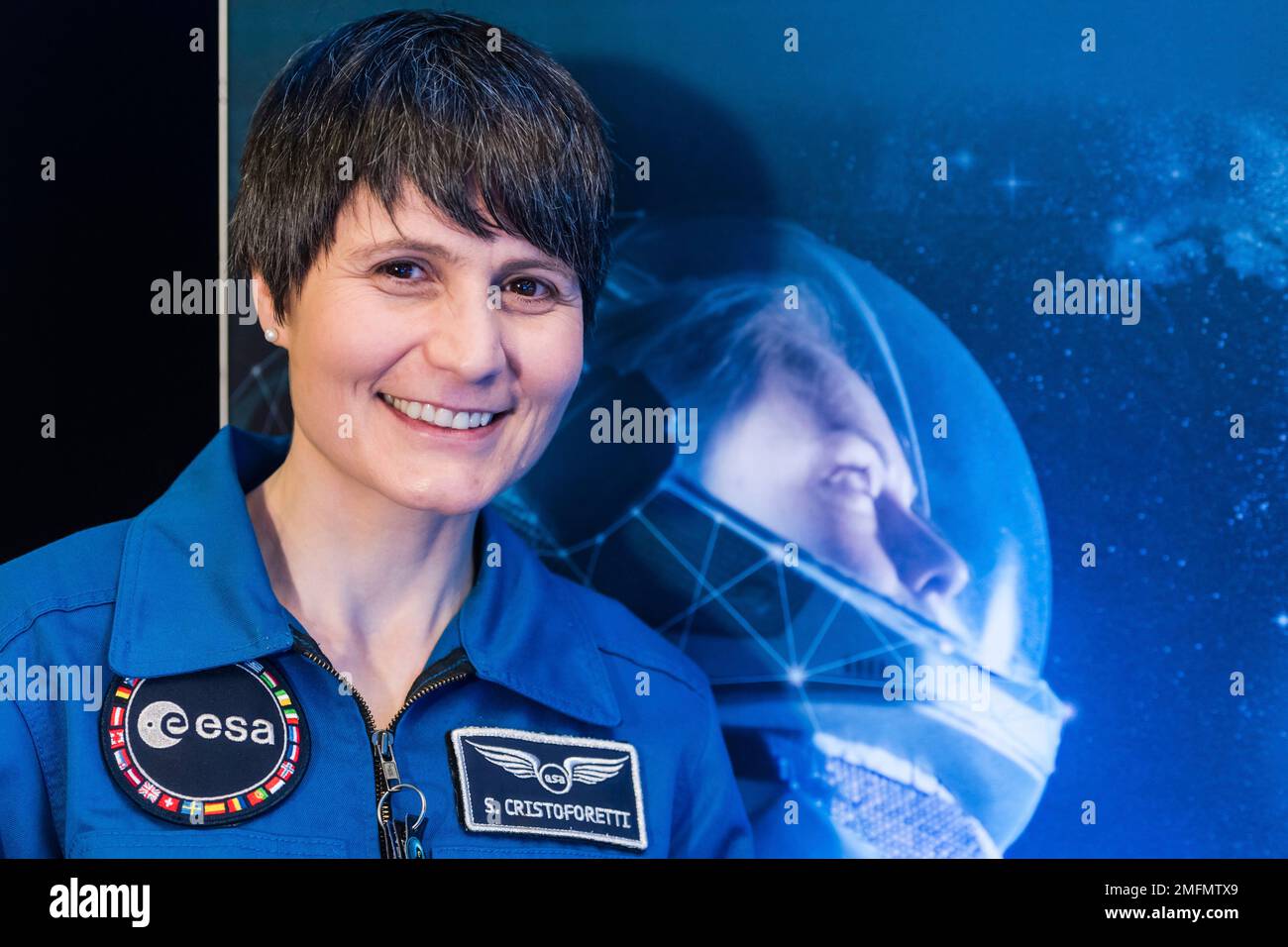 Italian European Space Agency astronaut Samantha Cristoforetti speaks during a panel discussion ...