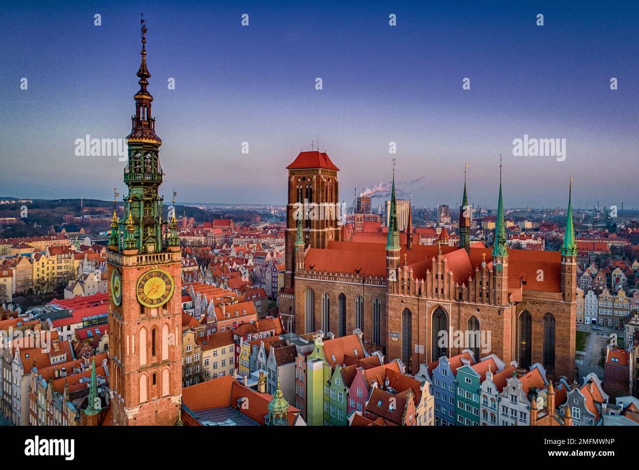 Aerial view of the old town of Gdansk Stock Photo - Alamy