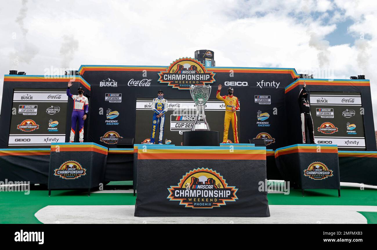 The Championship 4 drivers, from left to right, Denny Hamlin, Chase ...