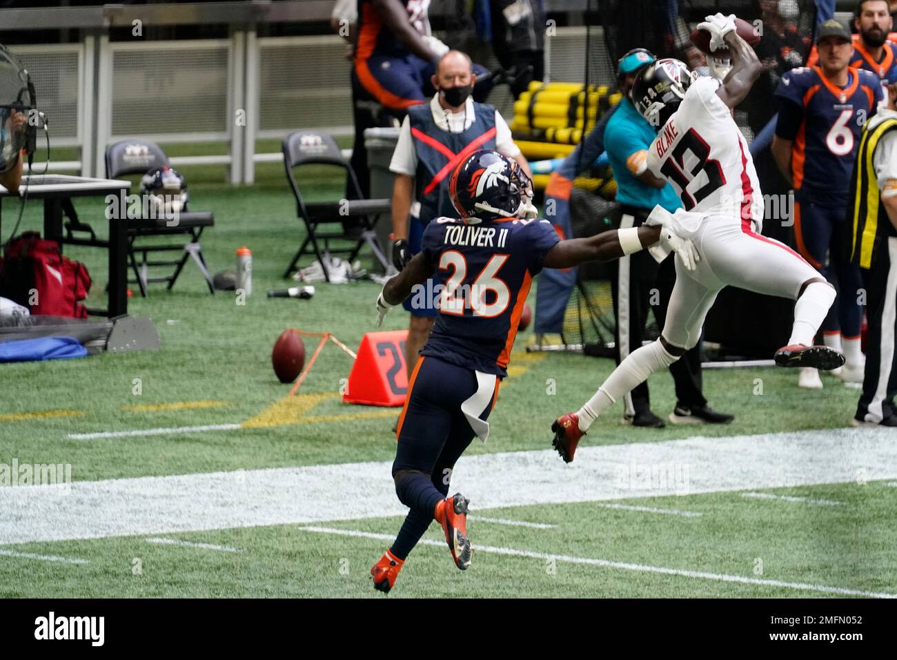 Atlanta Falcons wide receiver Christian Blake (13) makes the catch ...