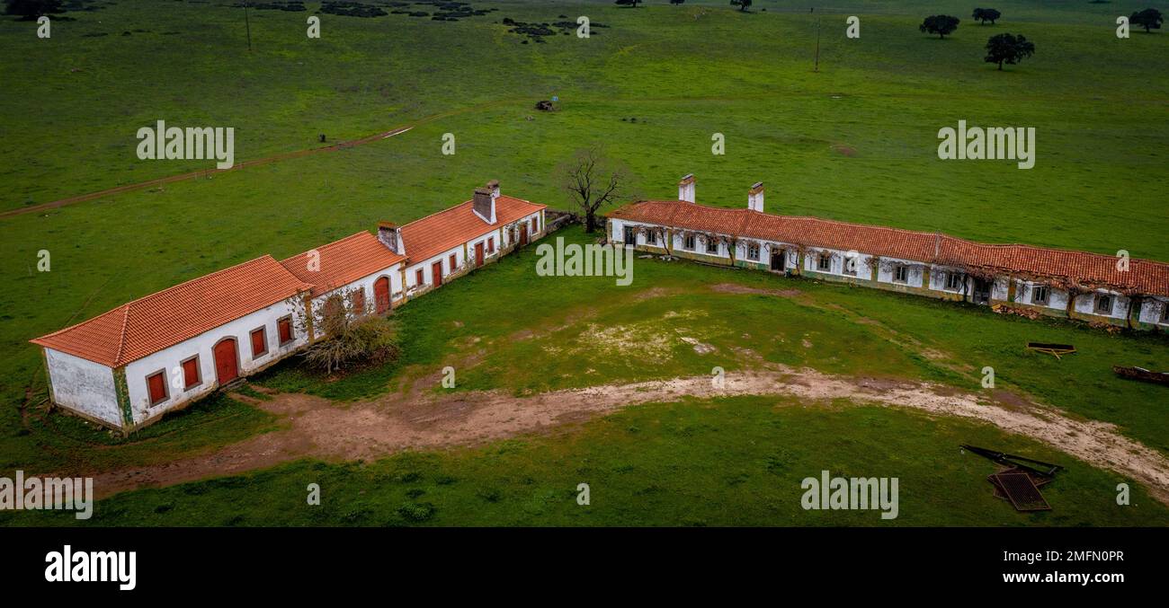 Aerial view of Abandoned homestead in Alentejo Stock Photo - Alamy