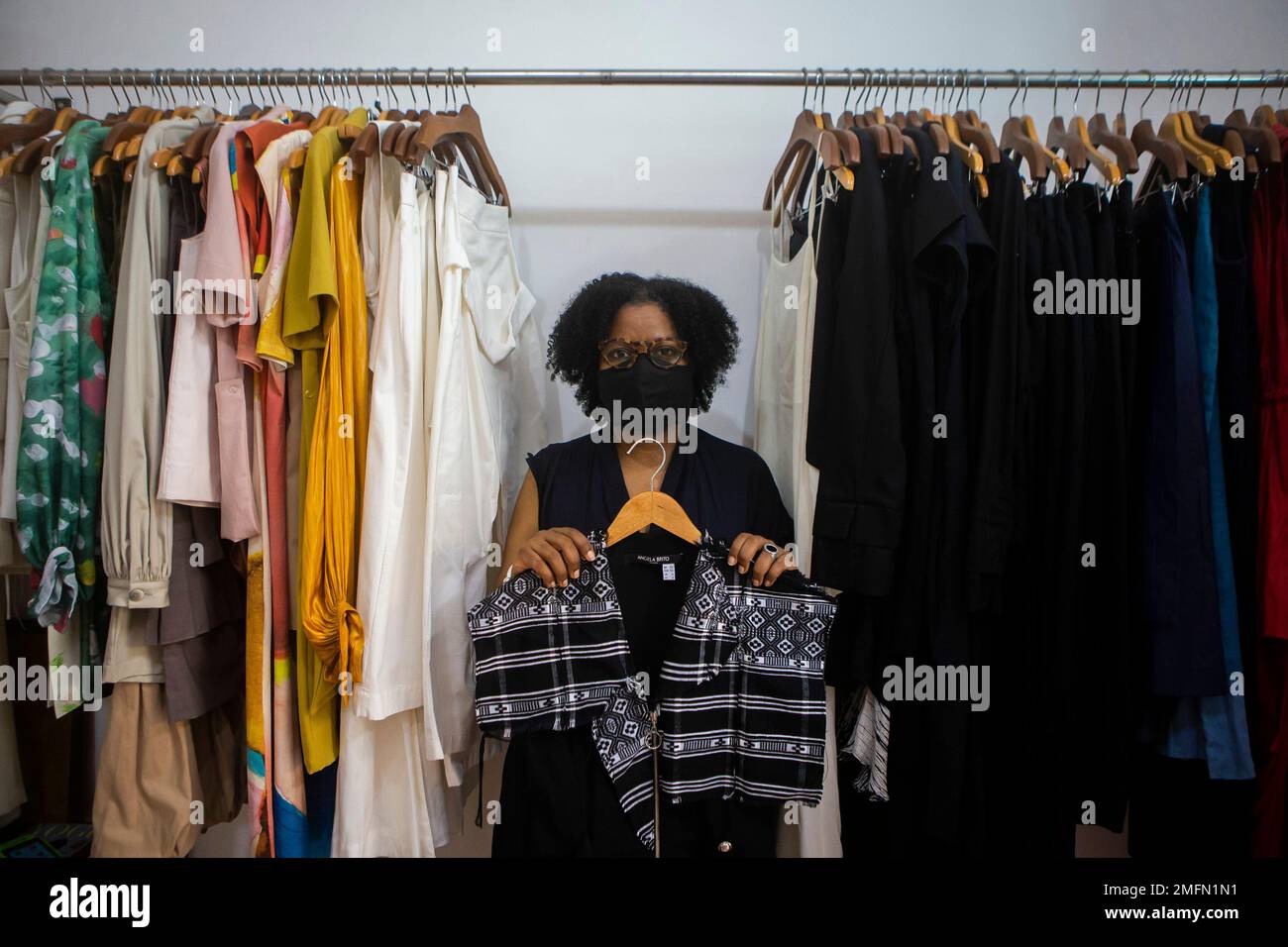 Designer Angela Brito poses for a photo during an interview in Rio de ...
