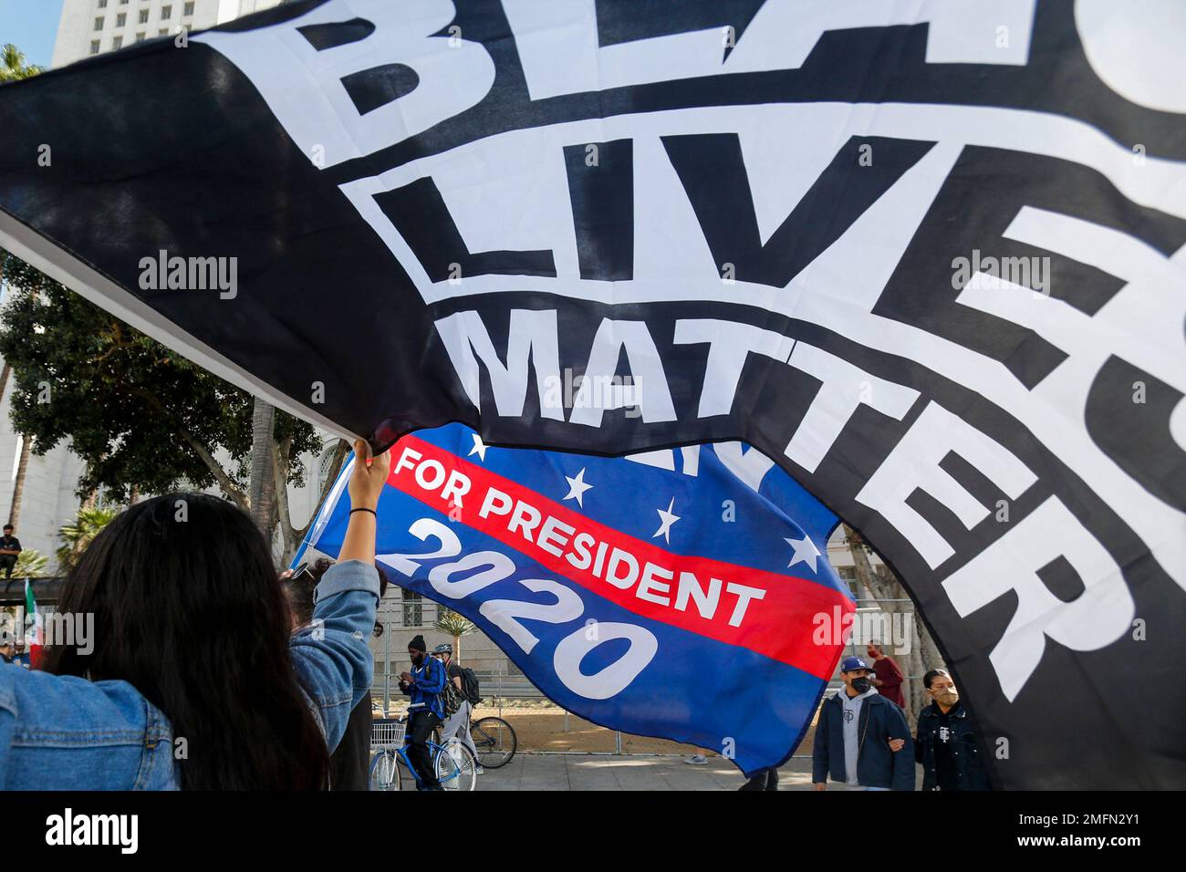 People celebrate the victory of President-elect Joe Biden and Vice ...