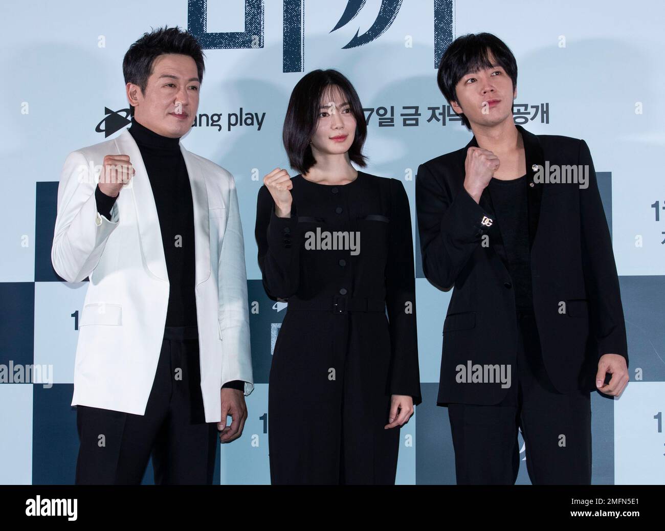 (L to R) South Korean actors Heo Seong-tae, Lee Elijah and Jang Geun ...